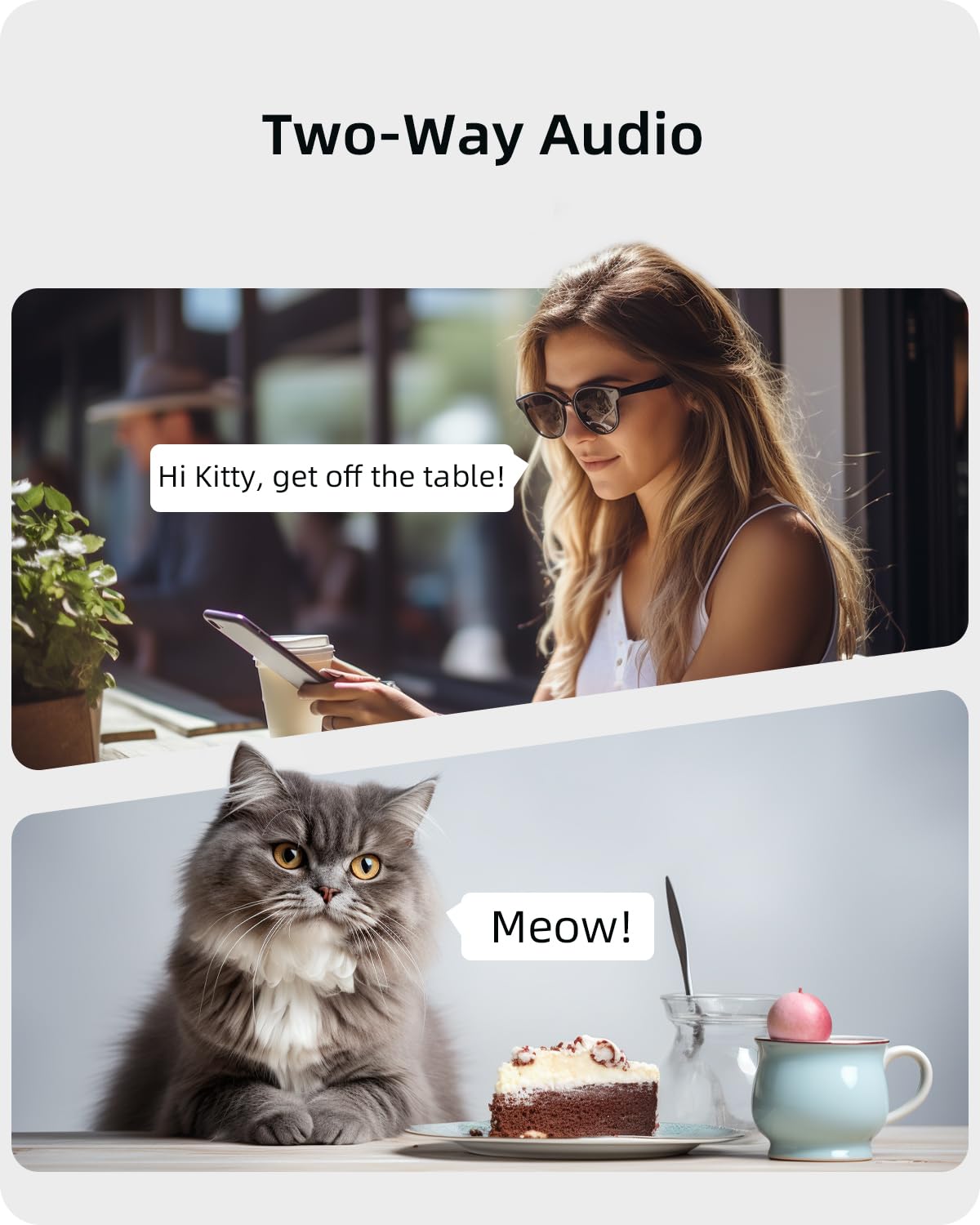 blurams Security Camera, 2K Indoor Camera 360-degree Pet Camera for Home Security w/ Motion Tracking, Phone App, 2-Way Audio, IR Night Vision, Siren, Works with Alexa & Google Assistant