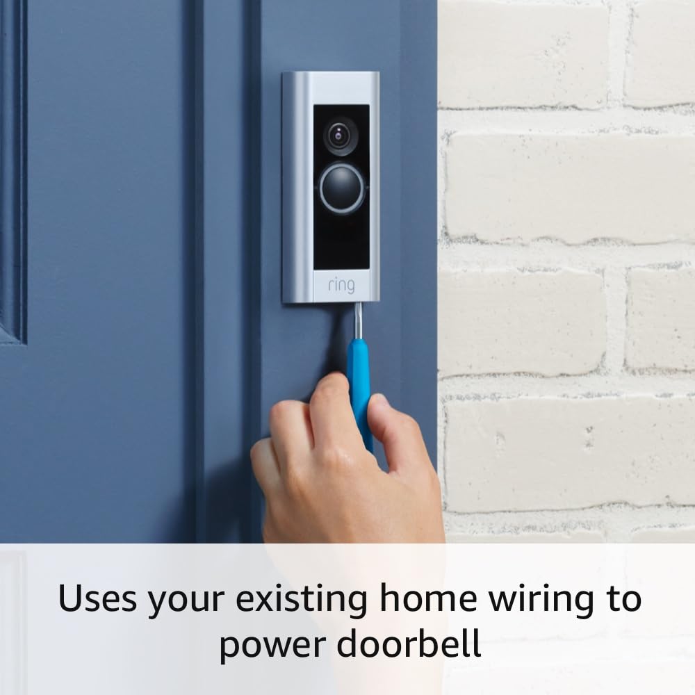 Ring Video Doorbell Pro – Upgraded, with added security features and a sleek design (existing doorbell wiring required)