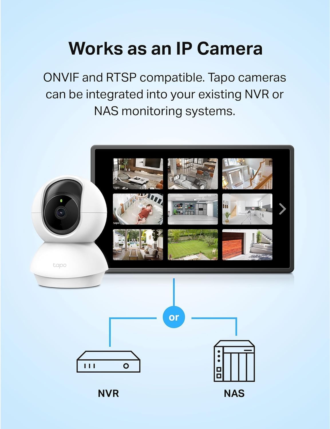 TP-Link Tapo Pan/Tilt Security Camera for Baby Monitor, Pet Camera w/ Motion Detection, 1080P, 2-Way Audio, Night Vision, Cloud & SD Card Storage, Works with Alexa & Google Home (C200)