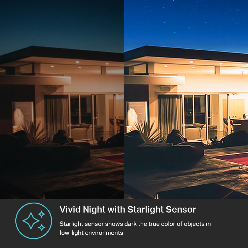 Kasa 4MP 2K Security Camera Outdoor Wired, IP65, Starlight Sensor & 98 Ft Night Vision, Motion/Person Detection, 2-Way Audio w/Siren, Cloud/SD Card Storage, Alexa &Google Assistant Compatible(KC420WS)