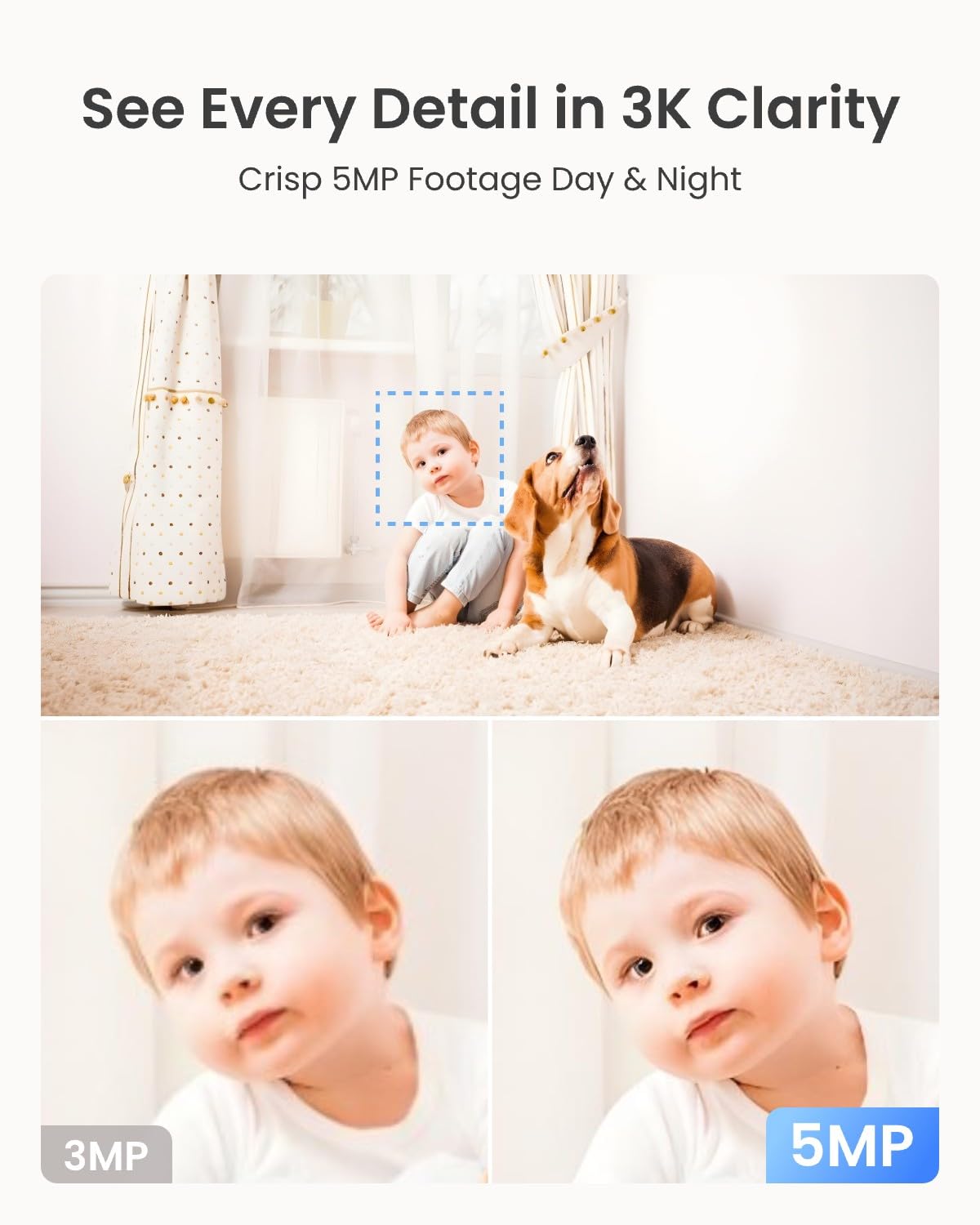 REOLINK E1 Pro 4MP HD Plug-in Home Security Indoor Camera with 2.4/5 GHz Wi-Fi, Auto Tracking, Smart Person/Pet Detection, Multiple Storage Options, Ideal for Baby Monitor/ Pet Camera/Elderly