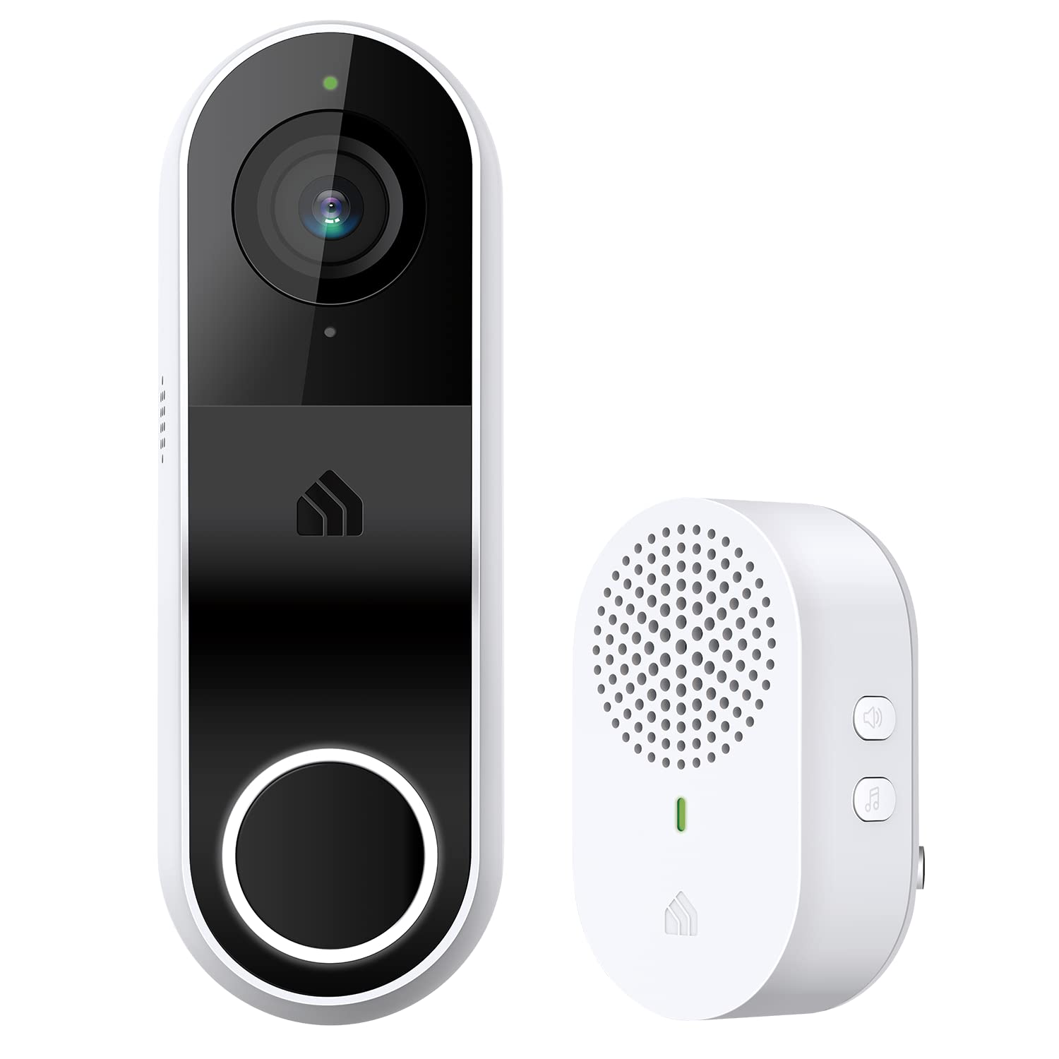 Kasa Smart Video Doorbell Camera Hardwired w/ Chime, 3MP 2K Resolution, 2-Way Audio, Real-Time Notification, Cloud & SD Card Storage, Alexa & Google Assistant Compatible (KD110), White, Black