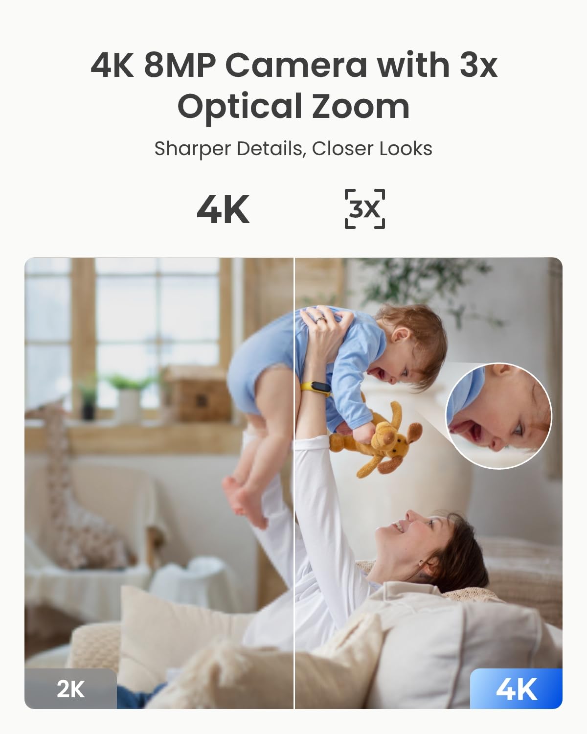 REOLINK Indoor Security Camera, 5MP Super HD Plug-in WiFi Camera with PTZ, Auto Tracking, Human/Pet AI, Ideal for Baby Monitor/ Pet Camera/Home Security, Dual Band WiFi, Local Storage, E1 Zoom