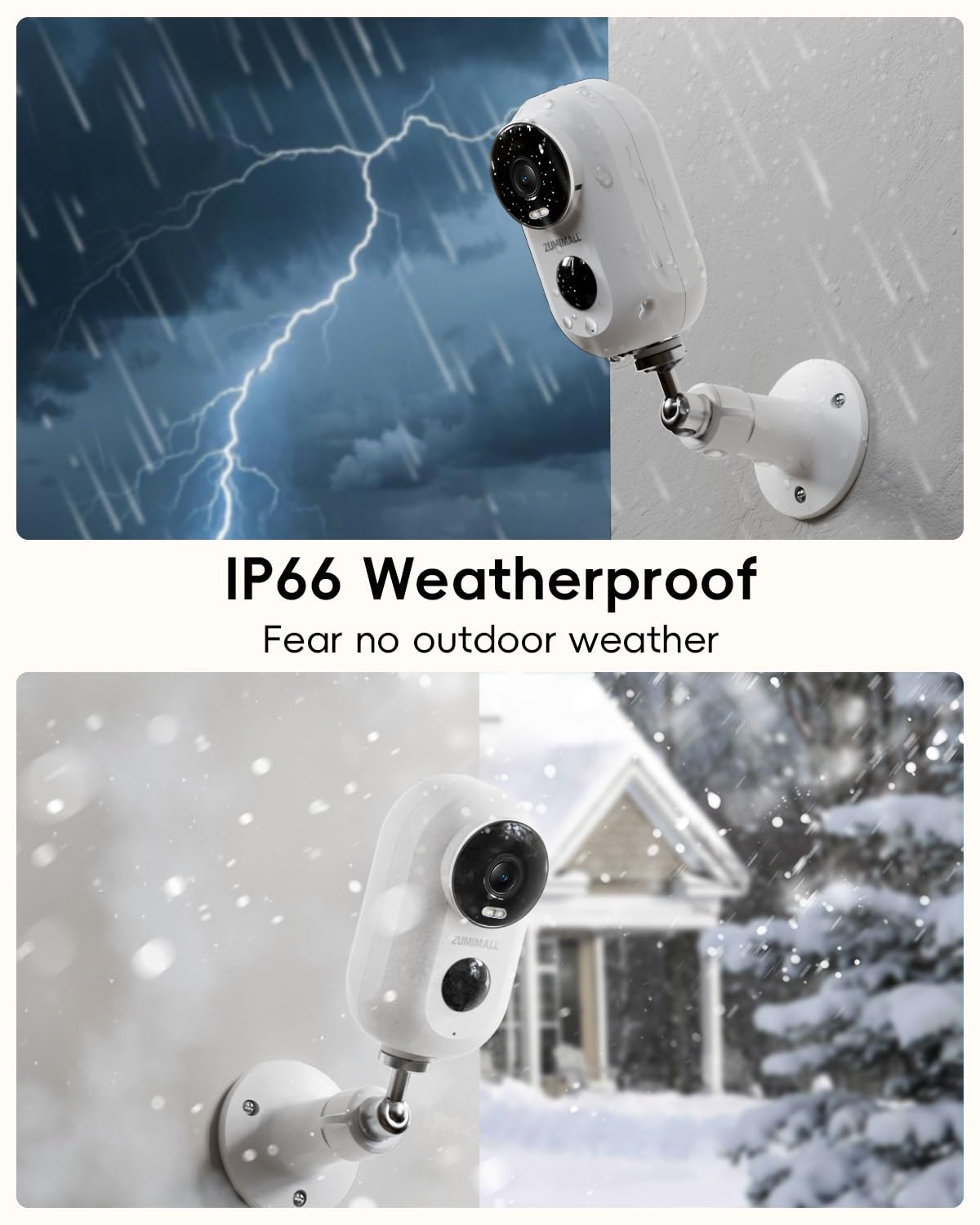 ZUMIMALL 2K Security Camera Outdoor, FHD Battery Powered Wireless Camera with Siren, Outdoor & Indoor Rechargeable Surveillance Camera for Home Security, Night Vision, Motion Detection, 2.4G WiFi