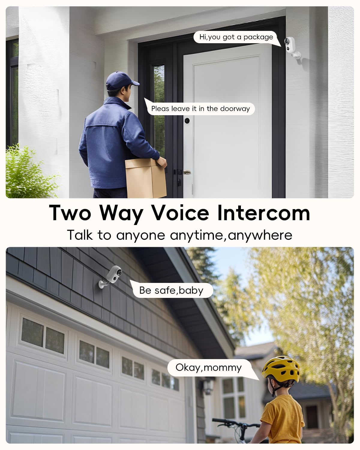 ZUMIMALL 2K Security Camera Outdoor, FHD Battery Powered Wireless Camera with Siren, Outdoor & Indoor Rechargeable Surveillance Camera for Home Security, Night Vision, Motion Detection, 2.4G WiFi