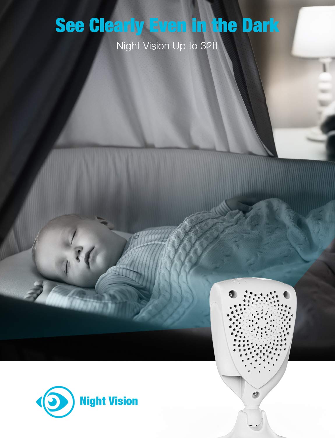 Ebitcam Pet Camera,1080P Mini Baby Monitor with Camera and Audio,Night Vision, 2-Way Audio,Motion Alarm for Home Security Camera,Watch Live Streaming Video Anywhere,Cloud Storage,Work with 2.4G WiFi