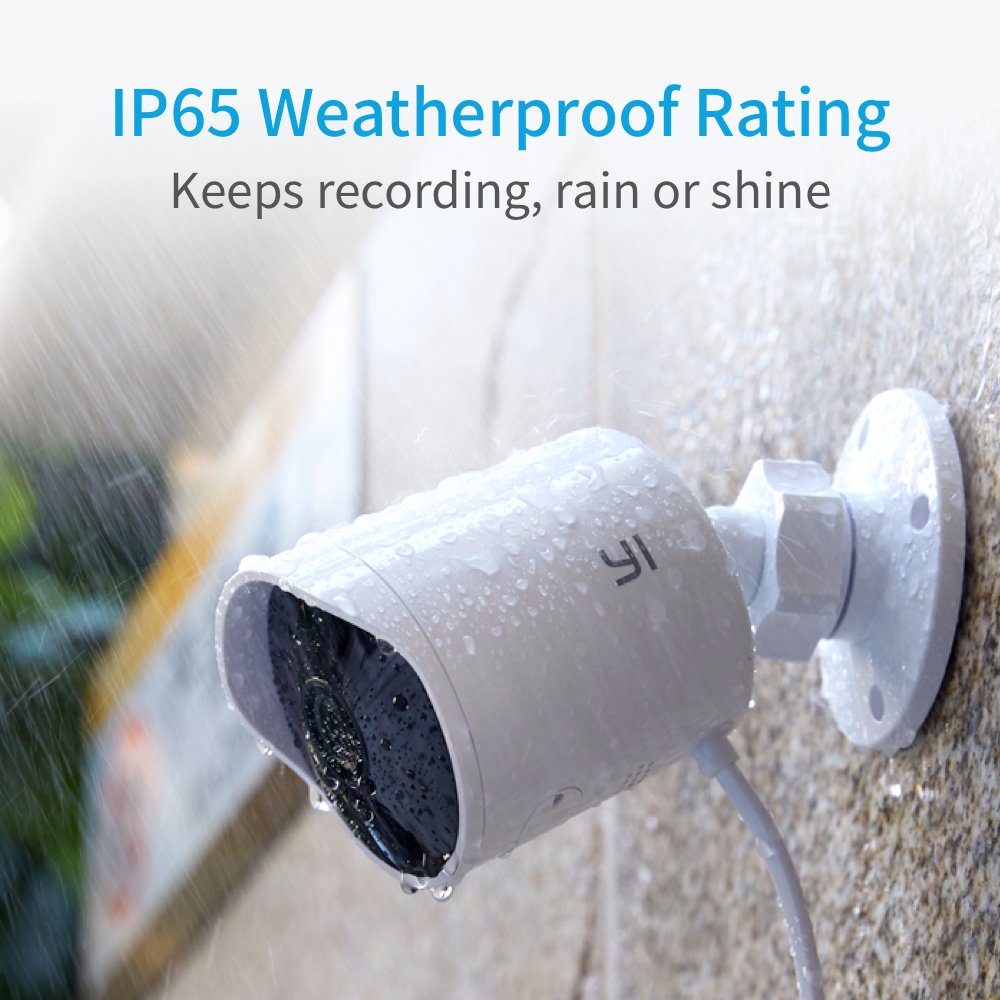 YI Security Camera Outdoor, 1080p Outside Surveillance Front Door IP Smart Cam with Waterproof, WiFi, Cloud, Night Vision, Motion Detection Sensor, Smartphone App, Works with Alexa
