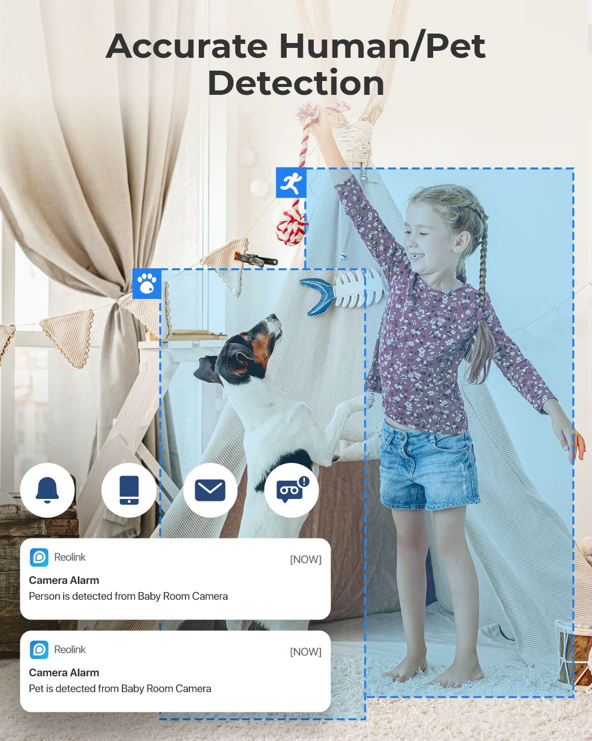 REOLINK Home Security Camera System, 3MP HD Plug-in Indoor WiFi Camera, Pan Tilt Pet Camera, Baby Monitor, Night Vision, 2 Way Audio, Motion Alerts, Local SD Card Storage, E1(2 Pack)