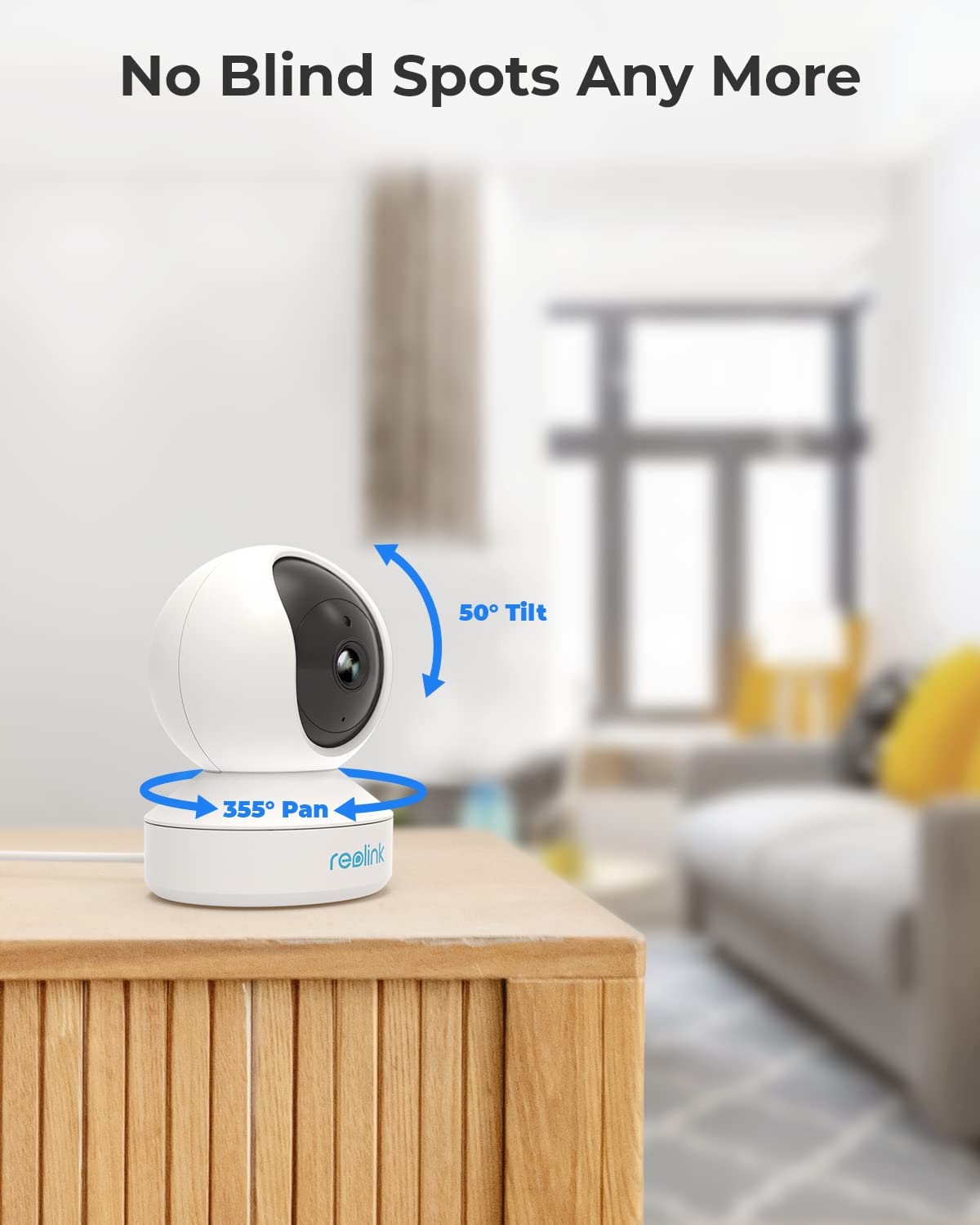 REOLINK Home Security Camera System, 3MP HD Plug-in Indoor WiFi Camera, Pan Tilt Pet Camera, Baby Monitor, Night Vision, 2 Way Audio, Motion Alerts, Local SD Card Storage, E1(2 Pack)