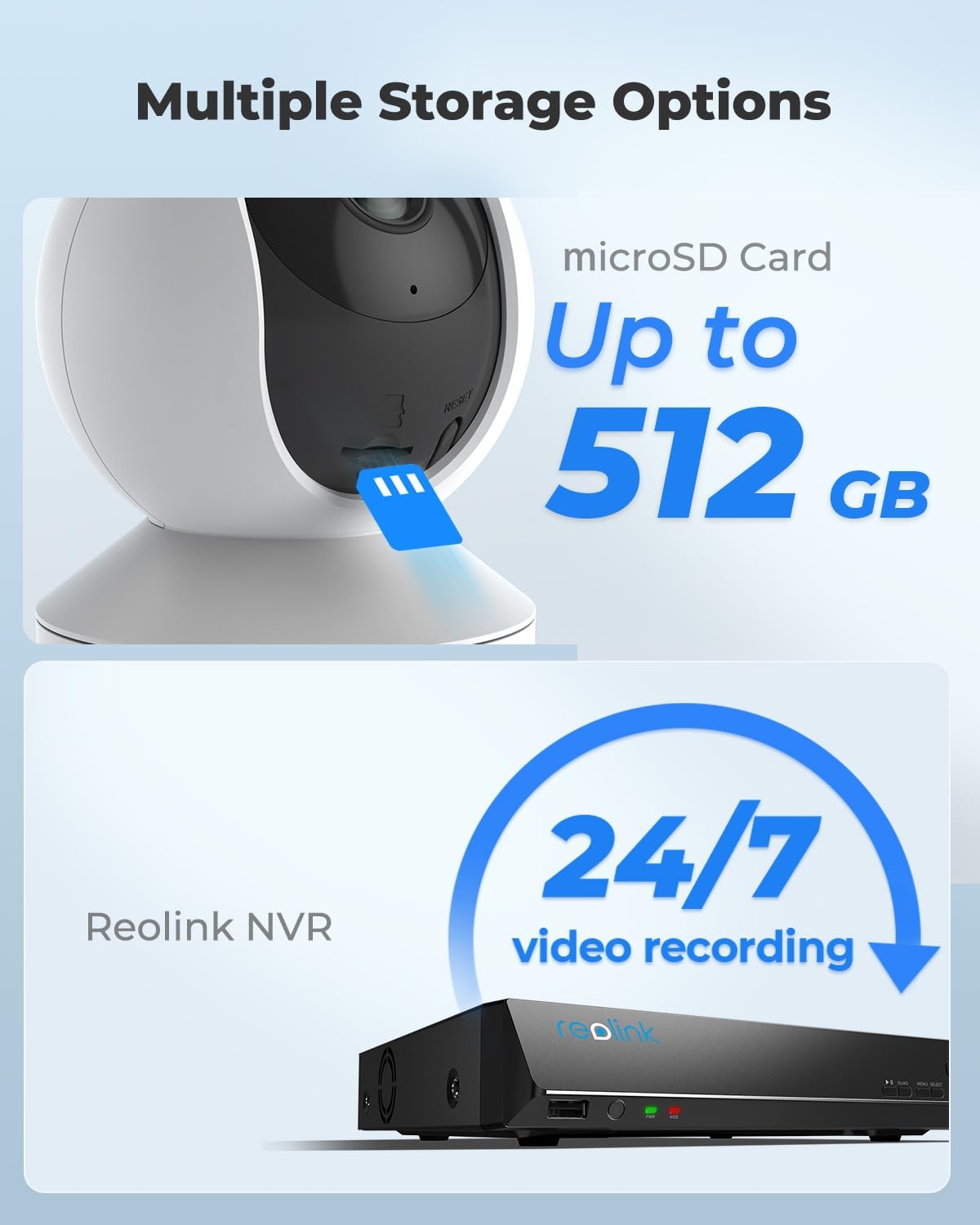 REOLINK Home Security Camera System, 3MP HD Plug-in Indoor WiFi Camera, Pan Tilt Pet Camera, Baby Monitor, Night Vision, 2 Way Audio, Motion Alerts, Local SD Card Storage, E1(2 Pack)