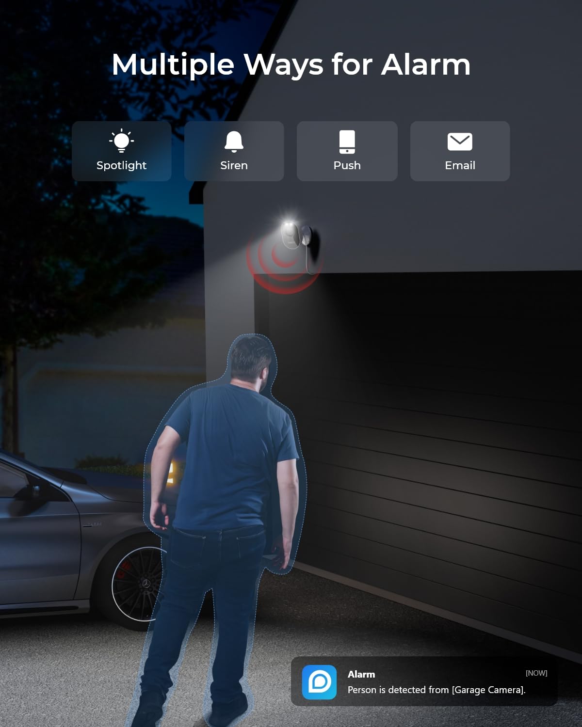 REOLINK Outdoor Security Camera with Spotlight, Lumus 1080P HD Plug-in WiFi Camera for Home Security System, PIR Motion Detection, Two-Way Talk and Siren Alarm, Waterproof, Micro SD Card Storage