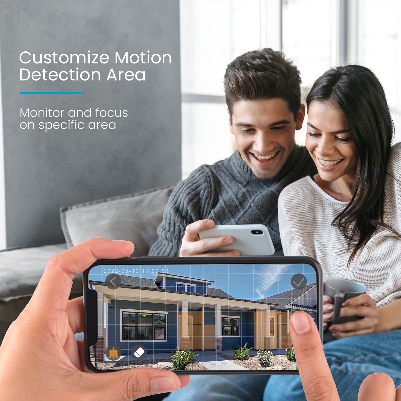 Security Cameras Wireless Outdoor, 2K Solar Powered Outdoor Security Cameras with Spotlight & Siren, 2.4G WiFi Wireless Surveillance Cameras for Home Security, 3MP Color Night Vision/2-Way Talk/ IP65
