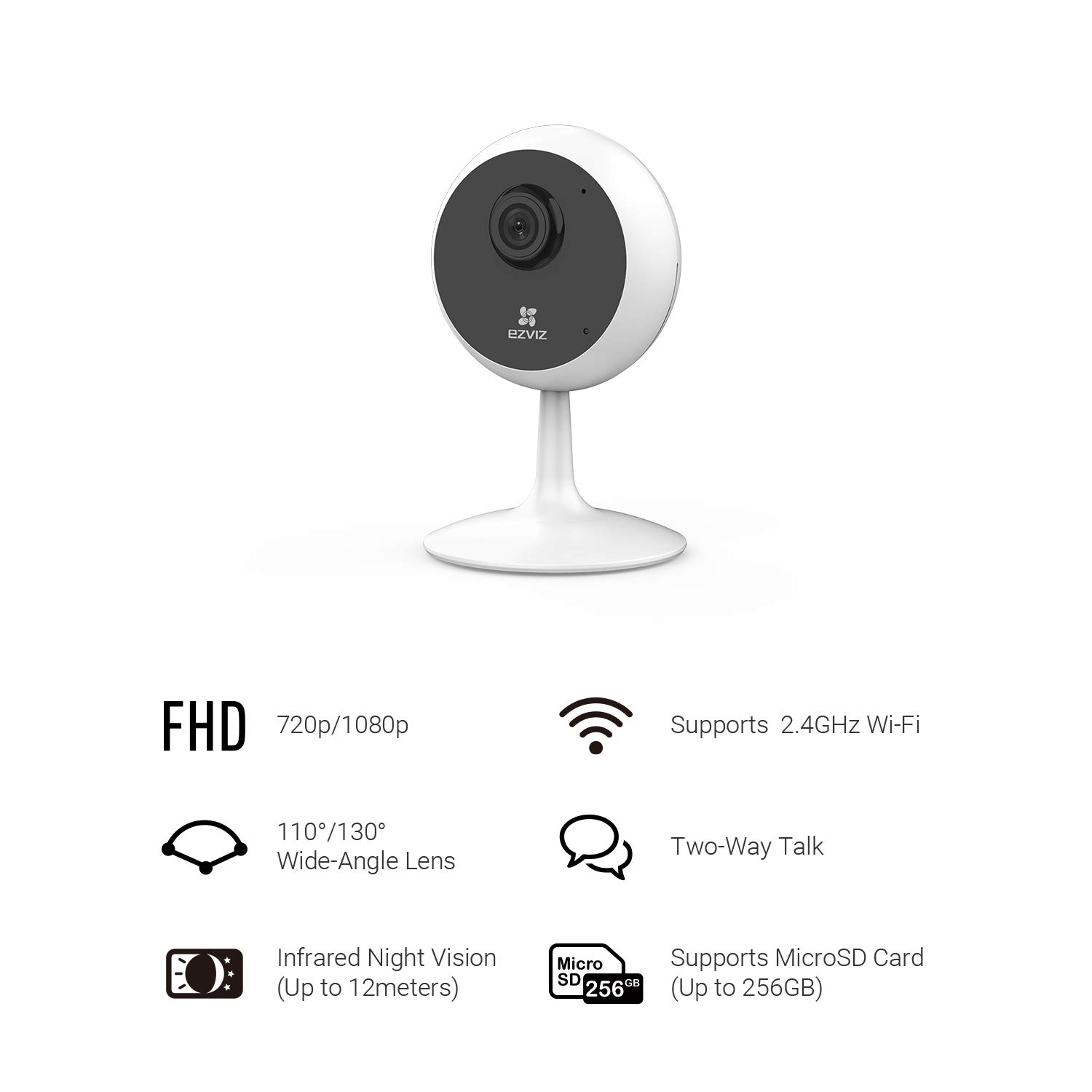 EZVIZ Indoor Security Camera 1080P WiFi Baby Monitor, Smart Motion Detection, Two-Way Audio, 40ft Night Vision, Works with Alexa & Google Assistant(C1C)
