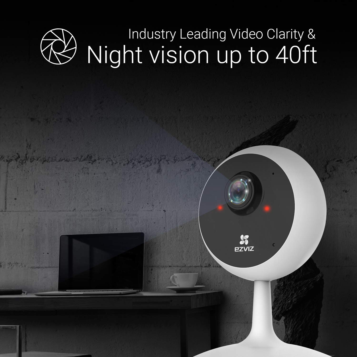EZVIZ Indoor Security Camera 1080P WiFi Baby Monitor, Smart Motion Detection, Two-Way Audio, 40ft Night Vision, Works with Alexa & Google Assistant(C1C)