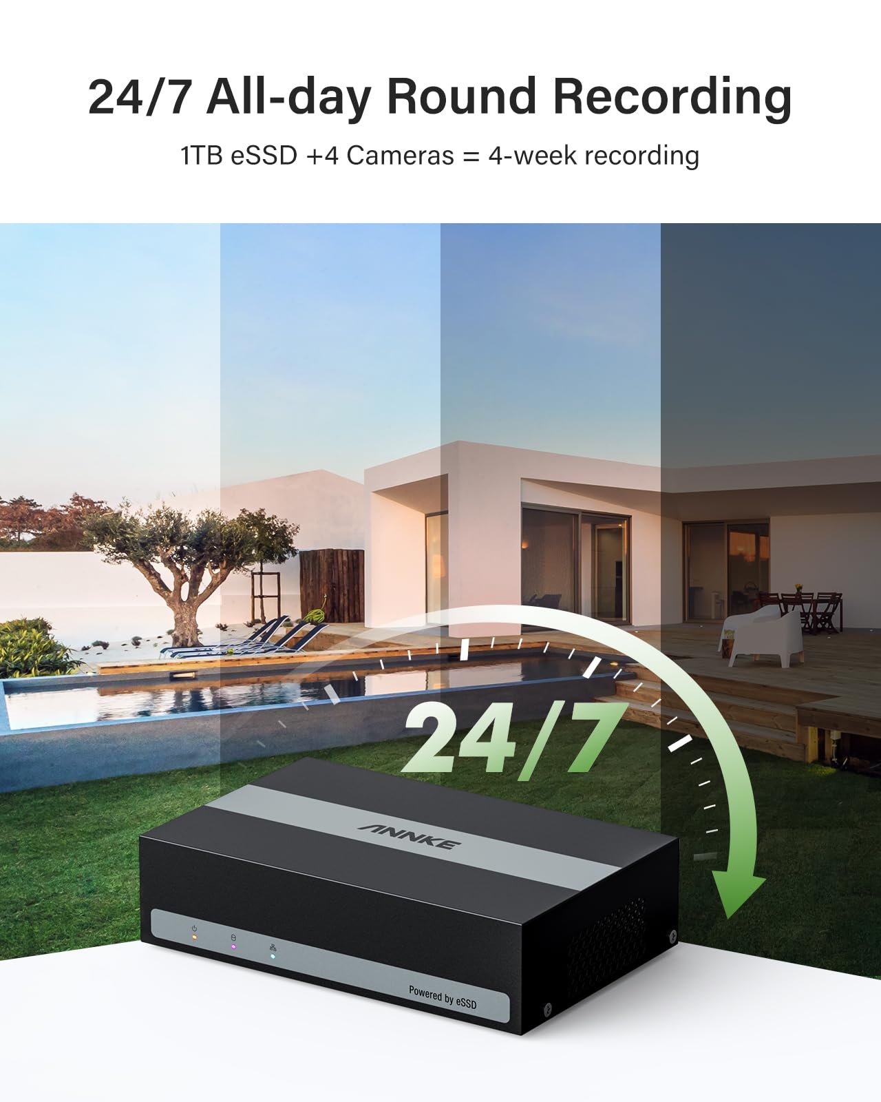 ANNKE 8 Channel 5MP Lite Security DVR Recorder with 1TB Hard Drive, H.265+ Hybrid 5-in-1 Surveillance DVR, Human & Vehicle Detection, Supports 8CH Analog and 2 IP Cameras for 24/7 Home CCTV