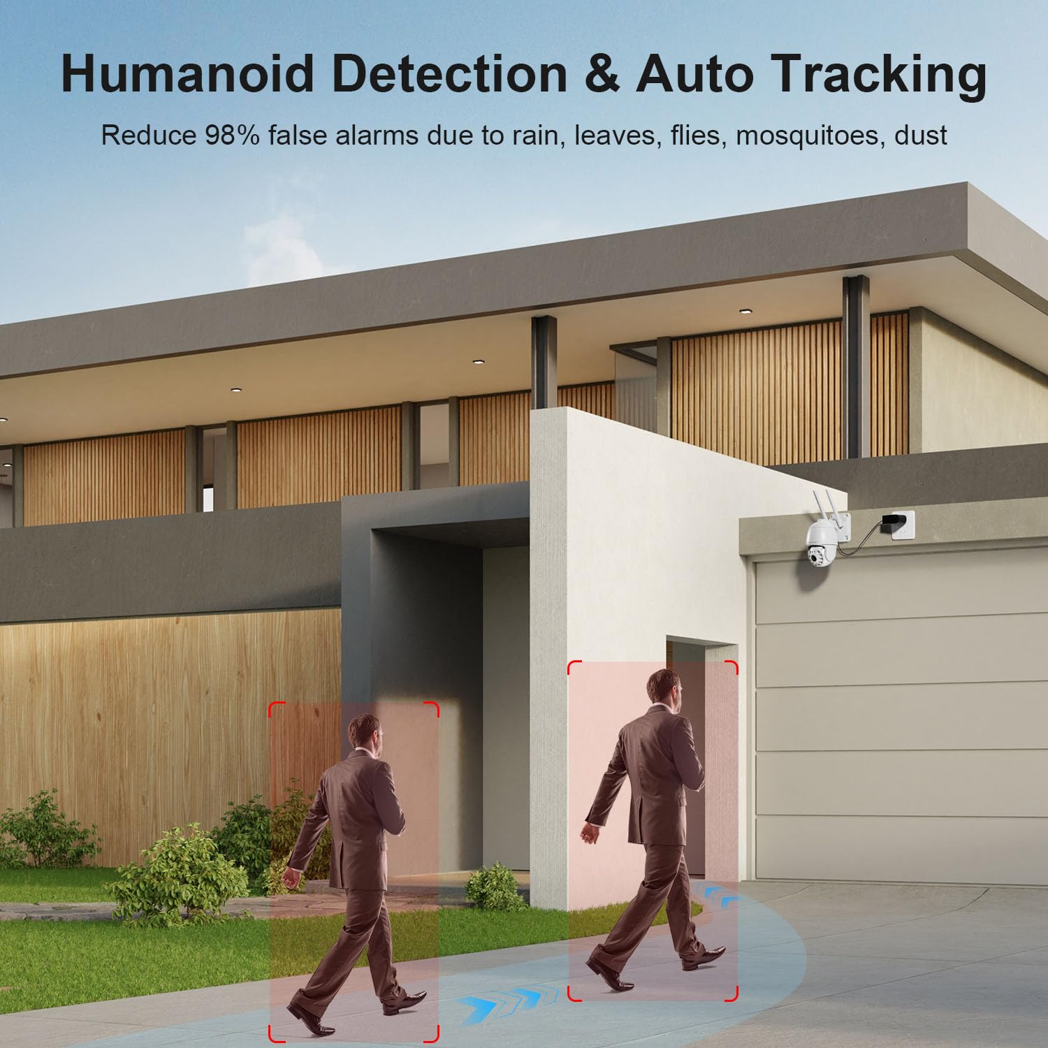 Security Camera Outdoor, Hosafe WiFi IP Camera Home Security System, Floodlight AI Motion Detection, Pan Tilt Auto Tracking, Two Way Audio, Color Night Vision, Waterproof Video Surveillance Camera