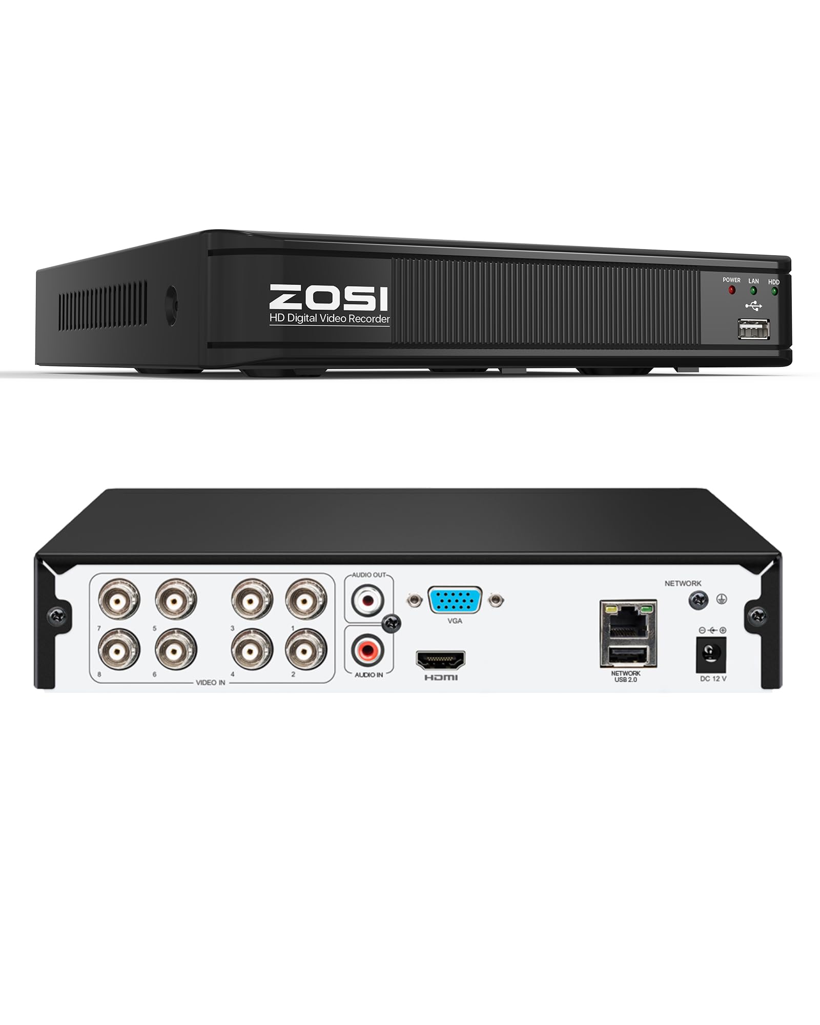 ZOSI H.265+ 5MP Lite CCTV DVR 8 Channel Full 1080p, Remote Access, Motion Detection, Alert Push, Hybrid Capability 4-in-1(Analog/AHD/TVI/CVI) Surveillance DVR for Security Camera (No Hard Drive)