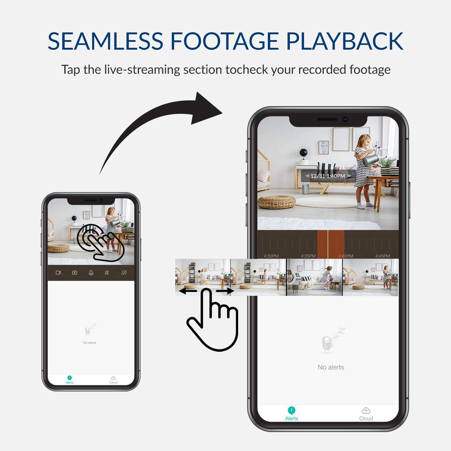 Kami by YI 4pc 1080p Cameras For Home Security with Human Detection, Activity Zone, Seamless Footage Playback with Phone APP - Compatible with Alexa and Google Assistant