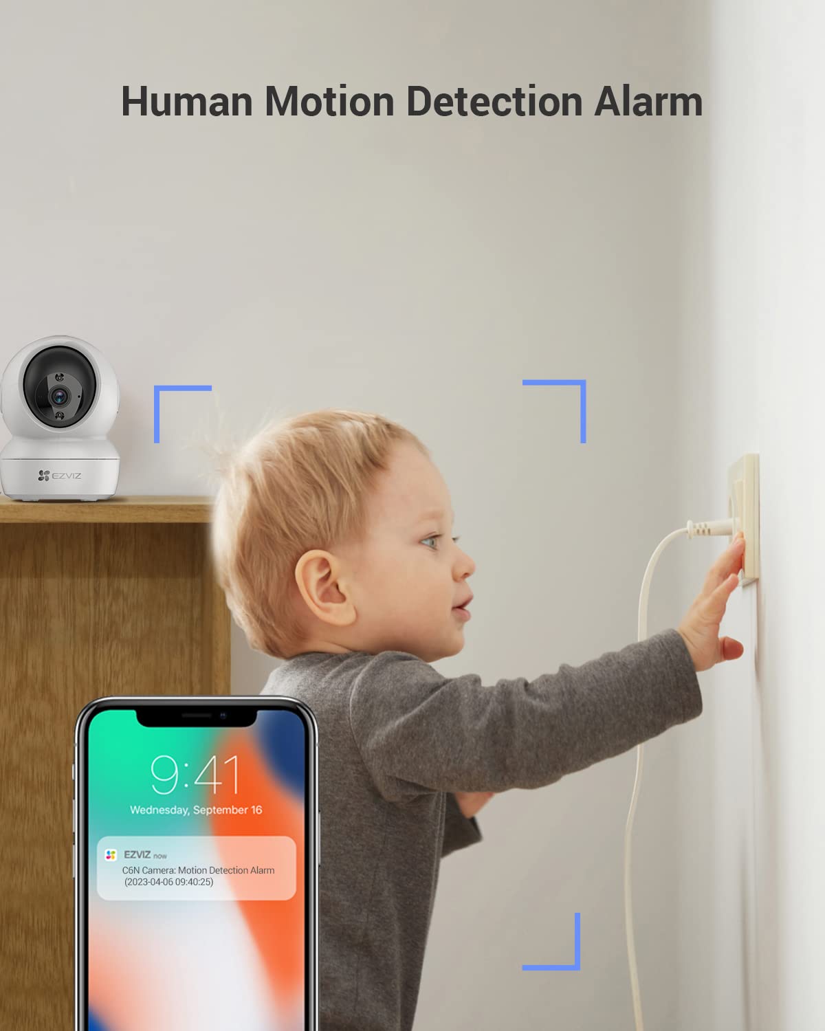 EZVIZ Security Camera Pan/Tilt 1080P Indoor Dome, Smart IR Night Vision, Motion Detection, Auto Tracking, Baby/Pet Monitor, 2-Way Audio, Works with Alexa and Google(C6N)