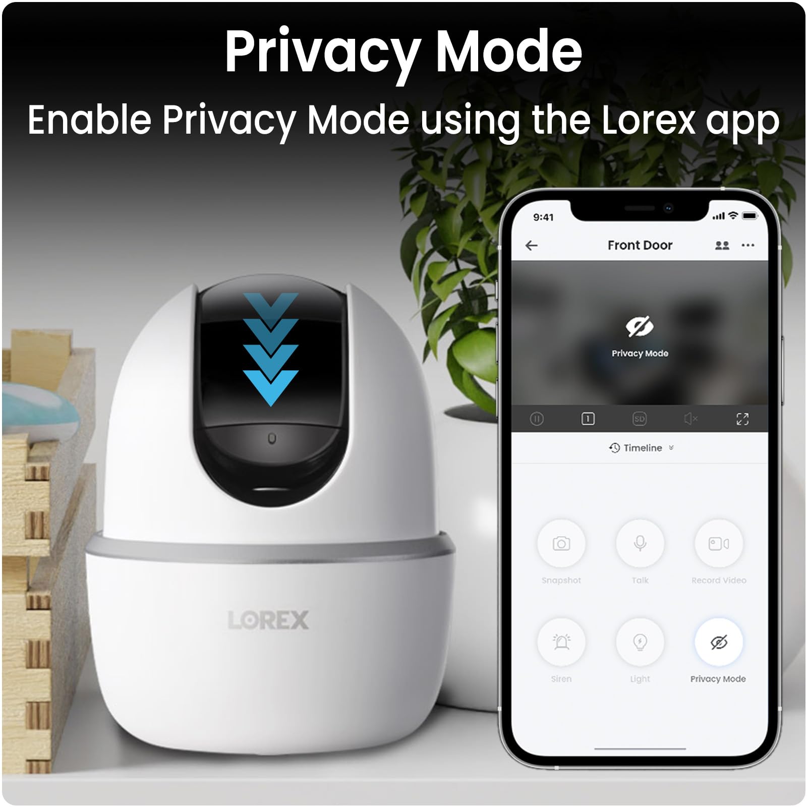 Lorex Pan & Tilt Indoor Security Camera, Wireless 2K WiFi Camera with Person Detection, Two-Way Talk and Smart Home Compatibility, 16GB MicroSD, 1 Camera