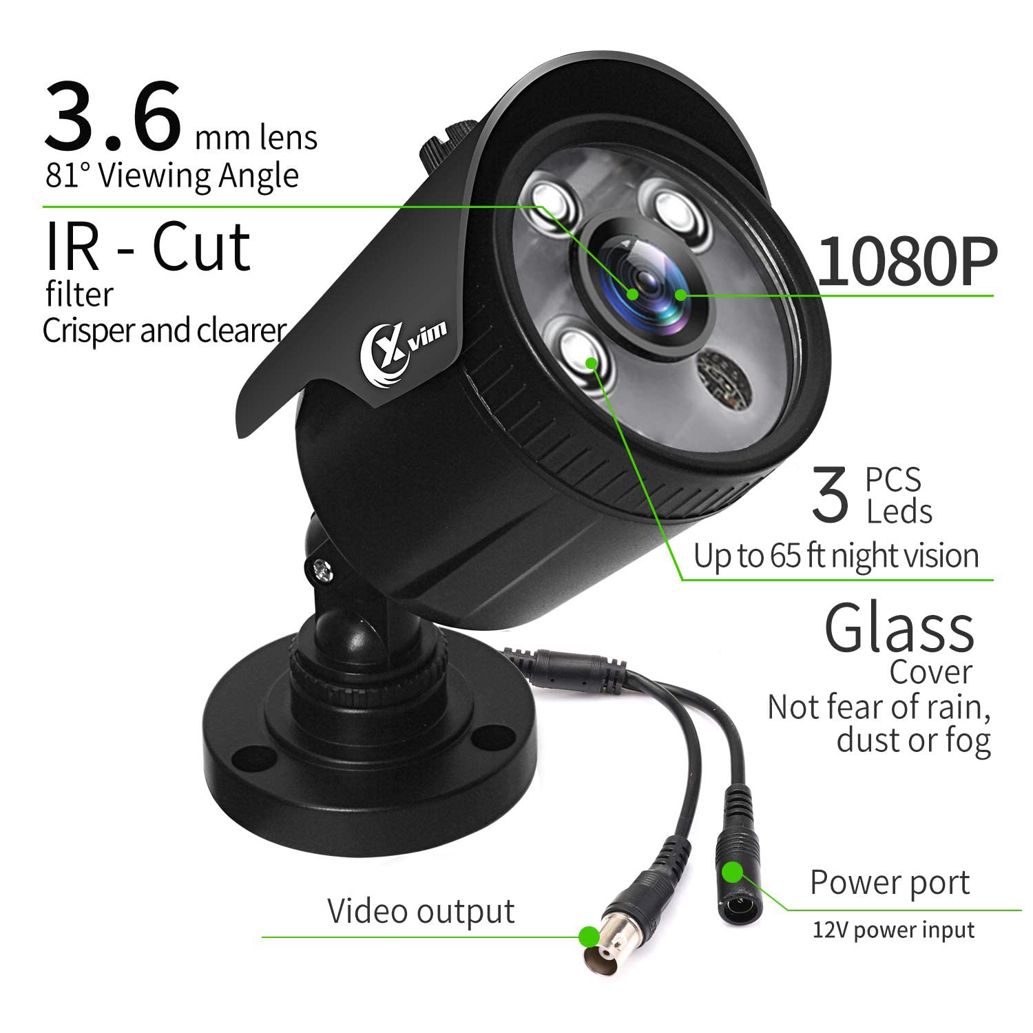 XVIM 8CH 1080P Home Security Camera System, 4pcs 1080P HD Outdoor Surveillance Cameras, 1TB Hard Drive DVR with Night Vision Easy Remote Access