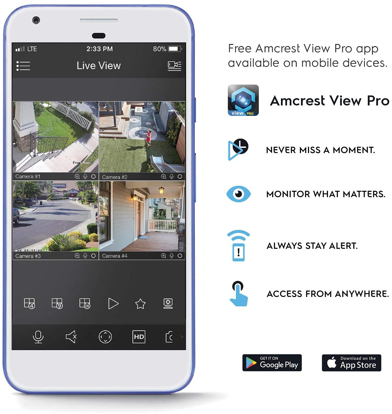 Amcrest 4K POE Camera AI Human/Vehicle Detection, UltraHD 8MP Outdoor Security Turret POE IP Camera, 3840x2160, Wide Angle, IP67 Weatherproof, MicroSD, Built in Mic, White (IP8M-T2669EW-AI)
