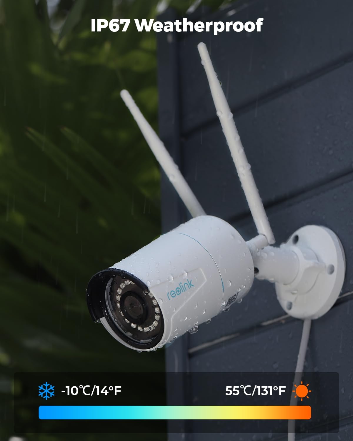 Reolink Plug-in Outdoor WiFi Security Camera, 5MP HD Dual Band Wired Wi-Fi Camera for Home Security-2.4/5 Ghz, Smart Person/Vehicle Alerts, Motion Detection, Night Vision, IP66 Waterproof, RLC-510WA