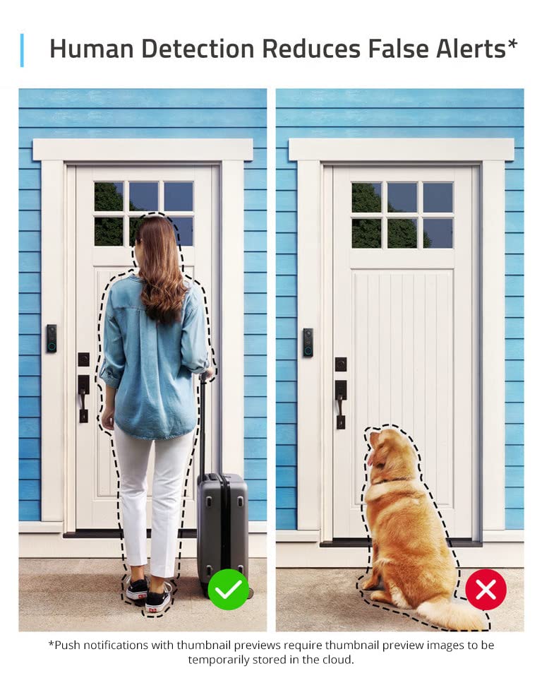 eufy Security, Wi-Fi Video Doorbell, 2K Resolution, No Monthly Fees, Local Storage, Human Detection, with Wi-Fi Chime–Requires Existing Doorbell Wires and Installation Experience, 16-24 VAC, 30 VA