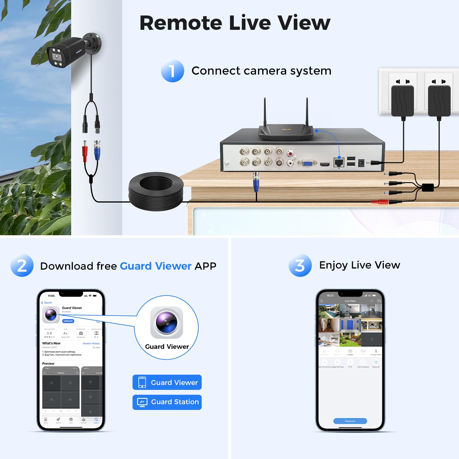 [H.265+ Face Detection] Hiseeu 5MP 8ch Security Camera System, 3TB HDD Home CCTV Camera Security System w/8pcs Security Cameras Outdoor&Indoor, Remote Access, Motion Detect, Night Vision, 24/7 Record