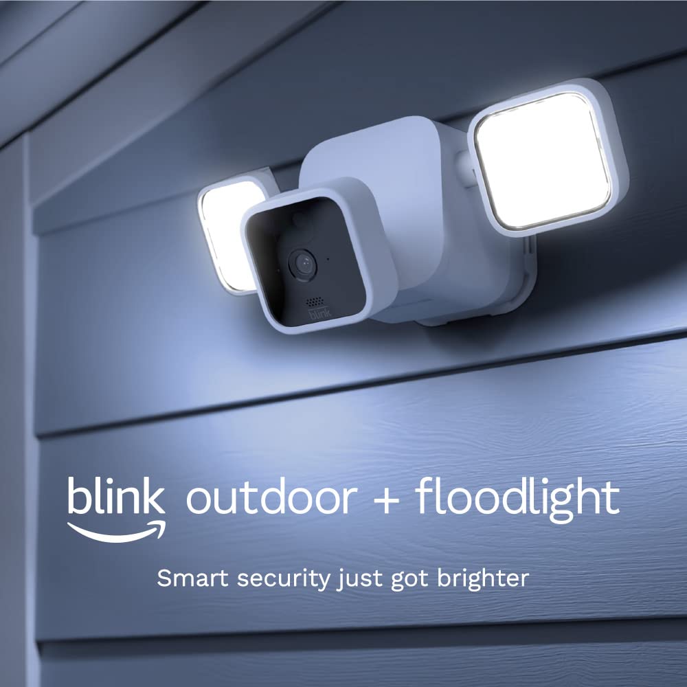 Blink Outdoor 3rd Gen + Floodlight — wireless, 2-year battery life, HD floodlight mount and smart security camera, 700 lumens, motion detection, set up in minutes - 1 camera kit (White)