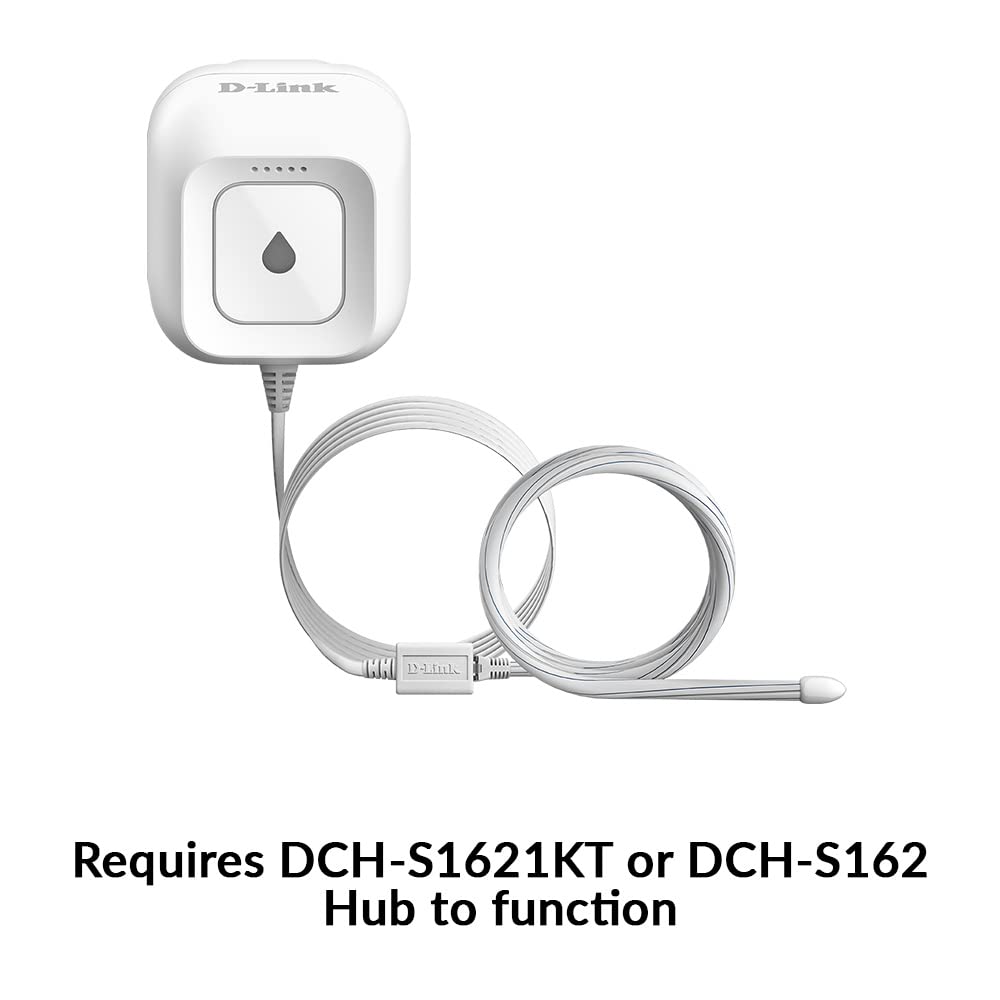 D-Link Wi-Fi Water Sensor Add-on, Long Range Battery Powered, Compatible Only with DCH-S1621KT, Whole Home with App Notifications (DCH-S163)