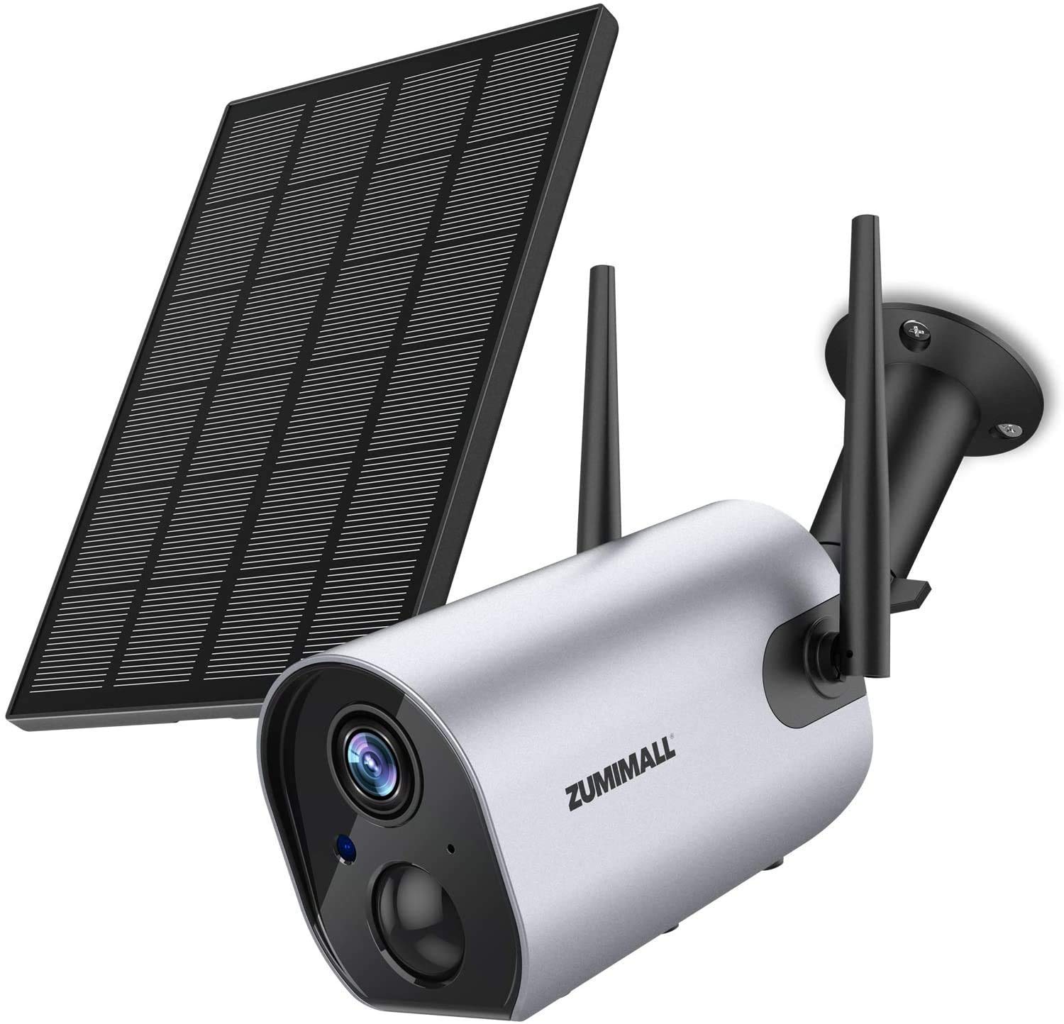 ZUMIMALL Security Cameras Wireless Outdoor - 2K Solar Powered Security Camera with 3MP Color Night Vision, Outdoor WiFi Surveillance Camera /2 Way Talk/PIR Motion Detection/Spotlight/IP66 Waterproof