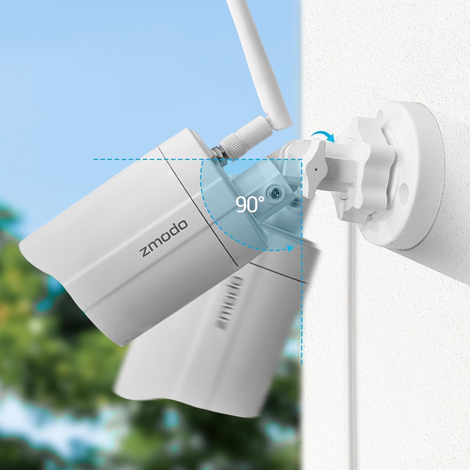 Zmodo Cameras for Home Security (Indoor & Outdoor Camera Bundle), 1080p HD, IP Camera Wireless WiFi, Motion Detection, Two-Way Talk, Night Vision, Remote View, Cloud Service, Work with Alexa/Google