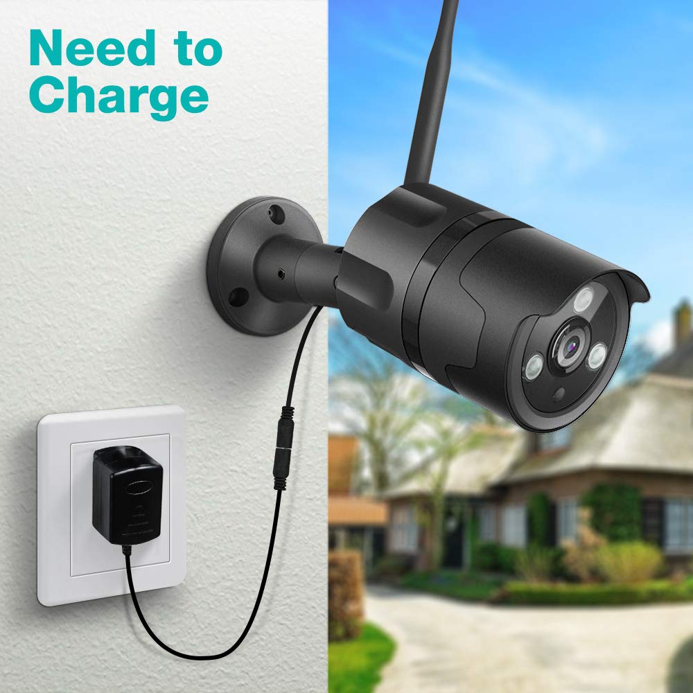 Outdoor Camera, 1080P WiFi Outdoor Security Camera, FHD Night Vision, A.I. Motion Detection, Instant Alert via Phone, 2-Way Audio, Live Video Zooms Function, Cloud Storage/Micro SD Card (Black)