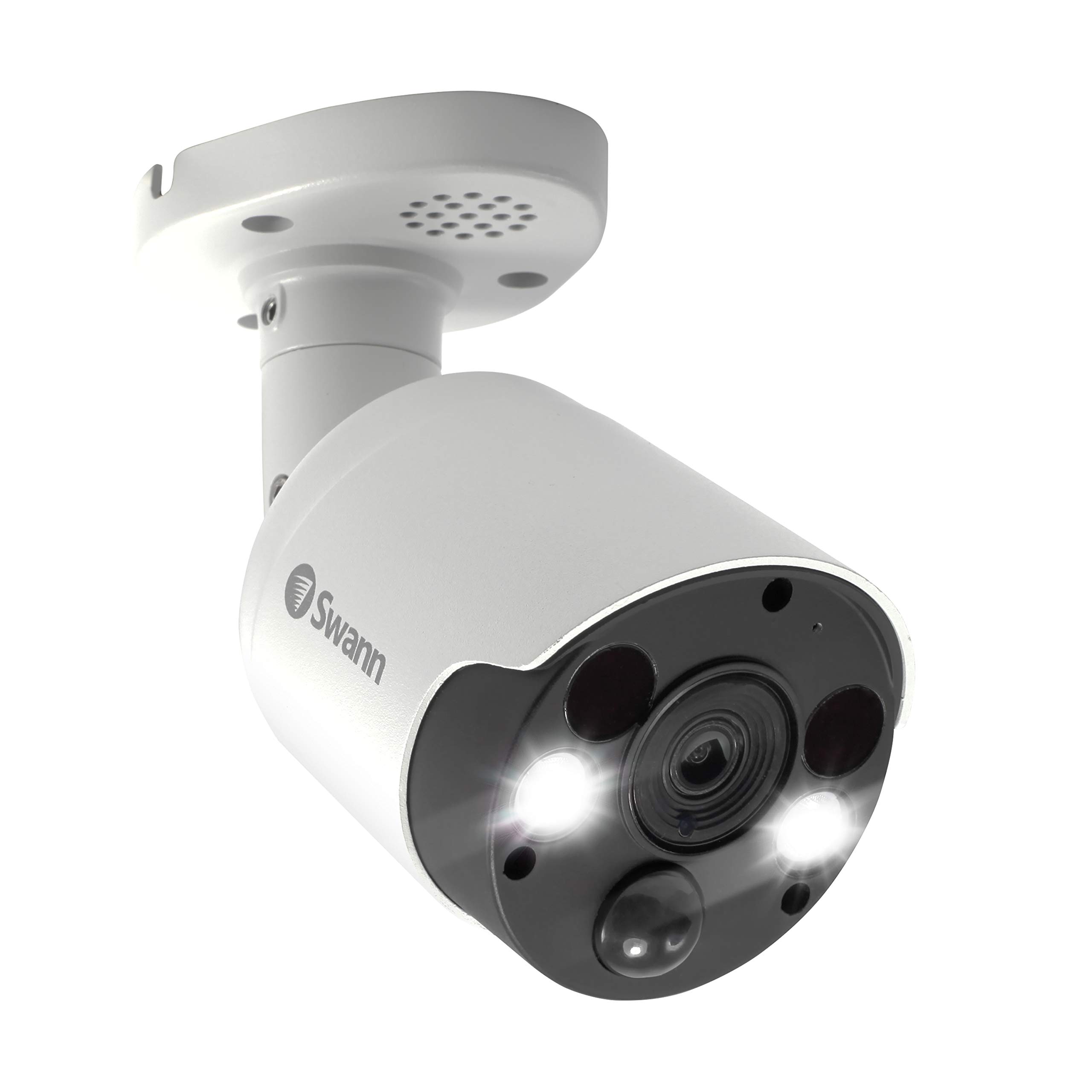 Swann Home Security Camera, POE Cat5e NVR 4K HD Video, Indoor or Outdoor Wired Surveillance CCTV, Color Night Vision, Heat Motion Detection, LED Lights, Metal Housing, Face Recognition, 2-Way Talk