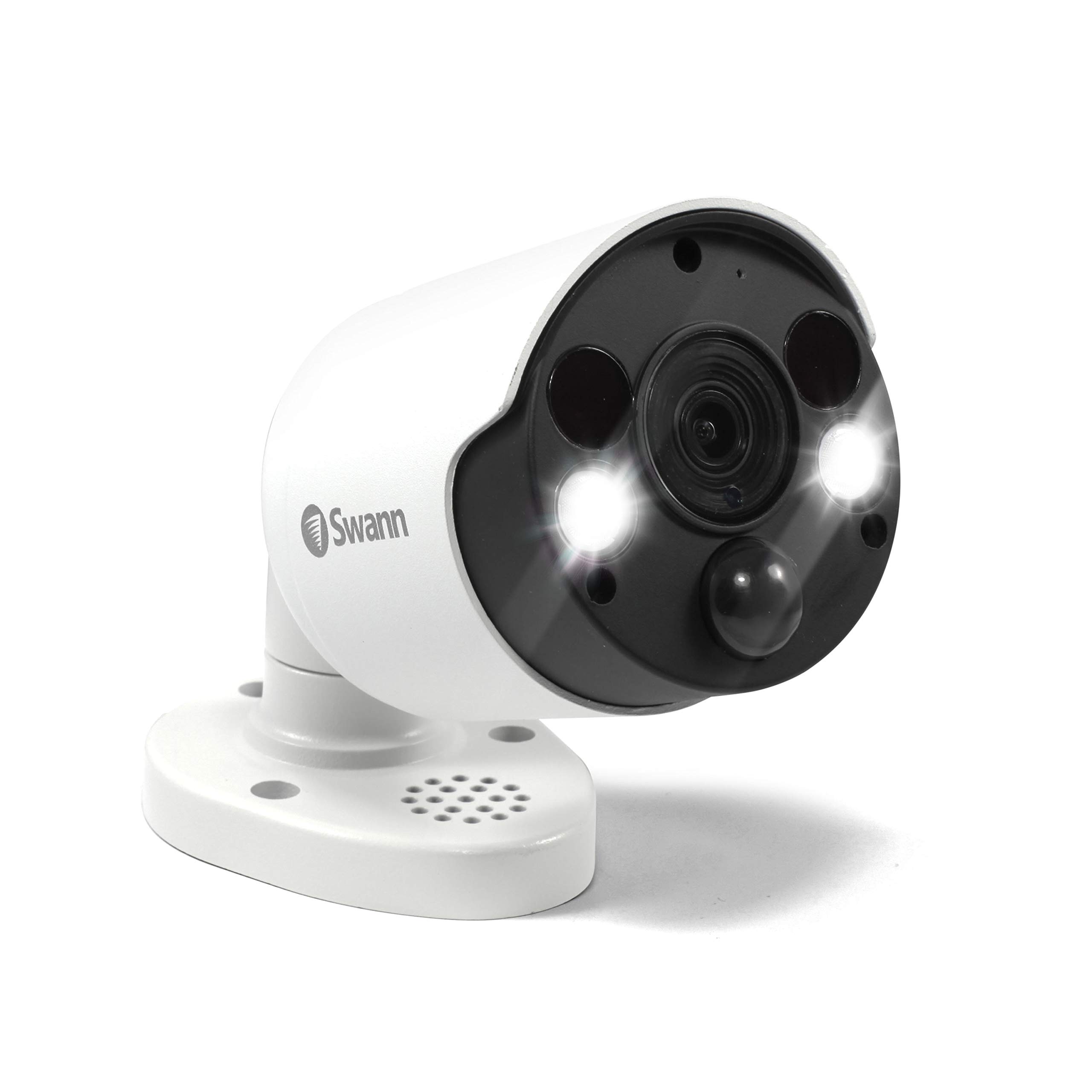 Swann Home Security Camera, POE Cat5e NVR 4K HD Video, Indoor or Outdoor Wired Surveillance CCTV, Color Night Vision, Heat Motion Detection, LED Lights, Metal Housing, Face Recognition, 2-Way Talk