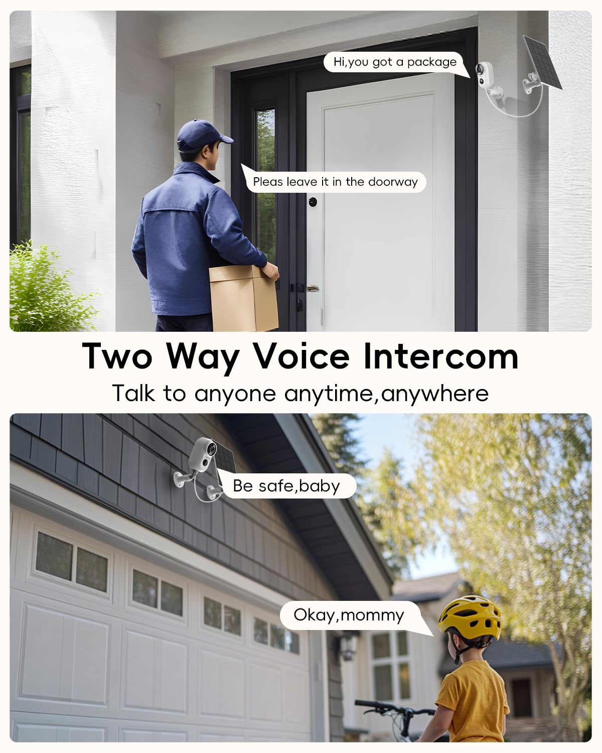 ZUMIMALL 2K Solar Camera Security Outdoor, Solar Powered Battery Operated Wireless FHD Outside Surveillance Camera for Home Security, Night Vision, PIR Motion Detection, IP66 Waterproof, 2.4G WiFi