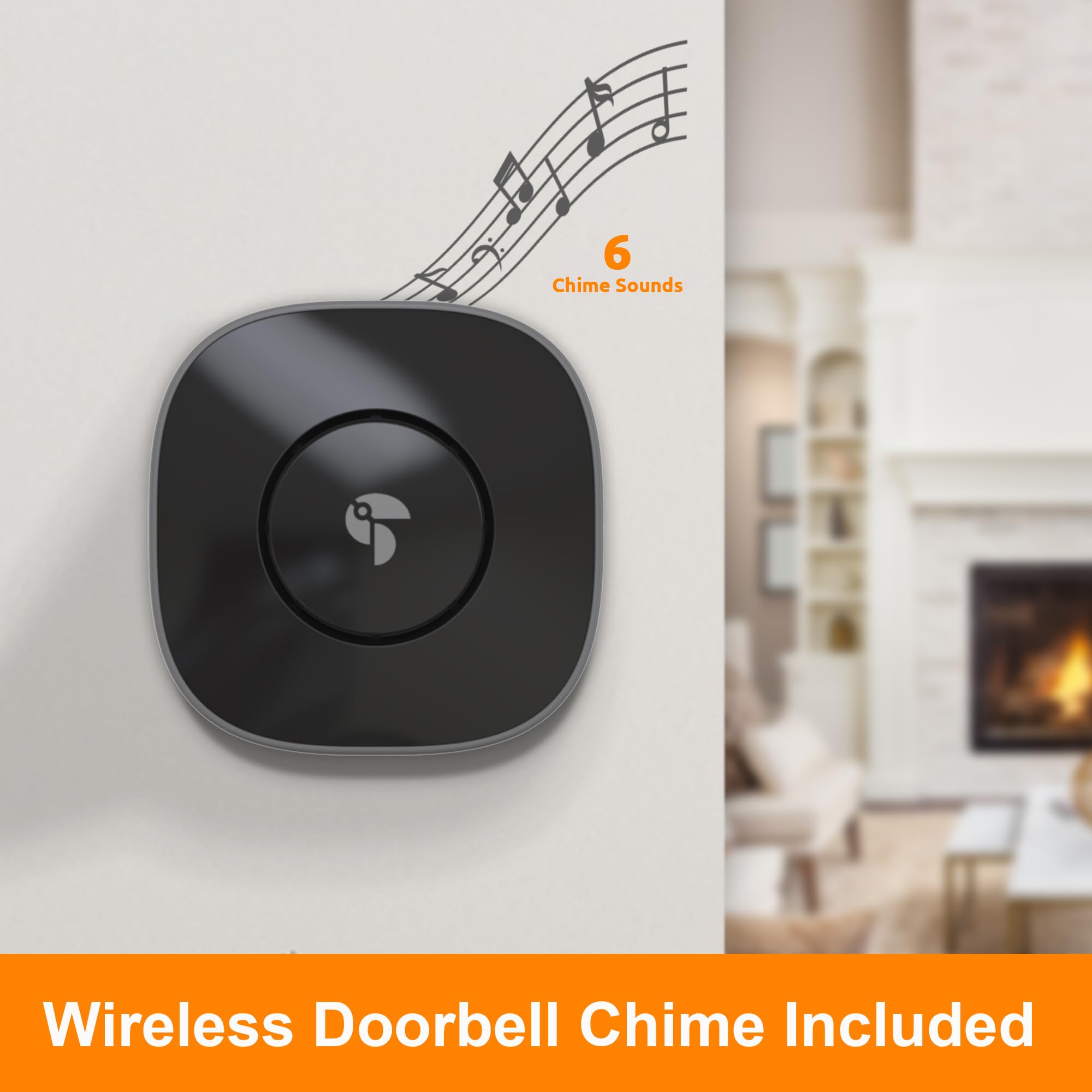 TOUCAN 1080P Wireless Video Doorbell with Wireless Chime, 2-Way Audio, Motion Detection, Night Vision, 180-Degree Ultra Wide Angle Lens, Compatible with Alexa & Google Home, No Subscription Required