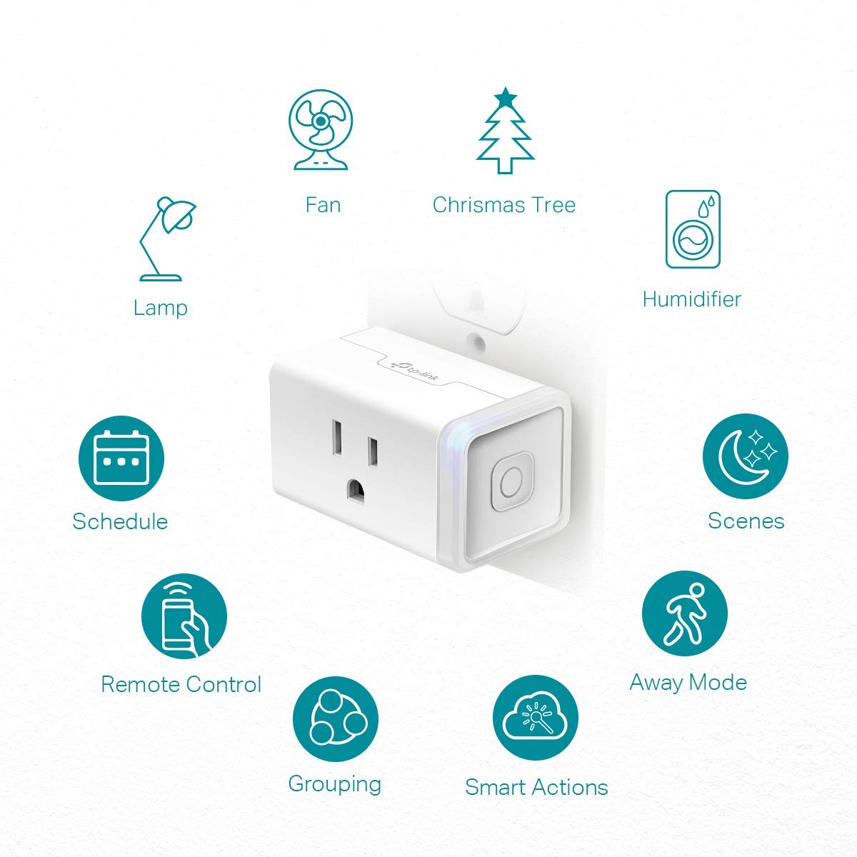 Kasa Smart Plug HS103P2, Smart Home Wi-Fi Outlet Works with Alexa, Echo, Google Home & IFTTT, No Hub Required, Remote Control,15 Amp,UL Certified, 2-Pack White