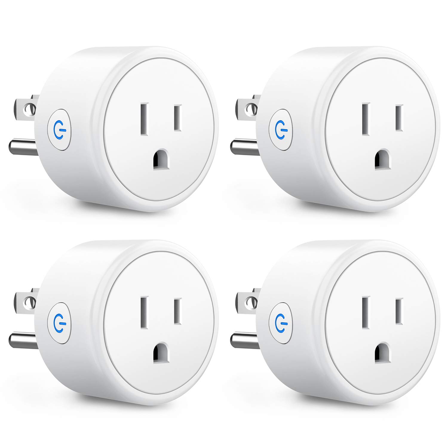 Aoycocr Smart Plugs That Work with Alexa Echo Google Home for Voice Control, Smart Home Mini WiFi Outlet with Timer Remote Control Function, No Hub Required, ETL FCC Listed 4 Pack, 2.4GHz Network