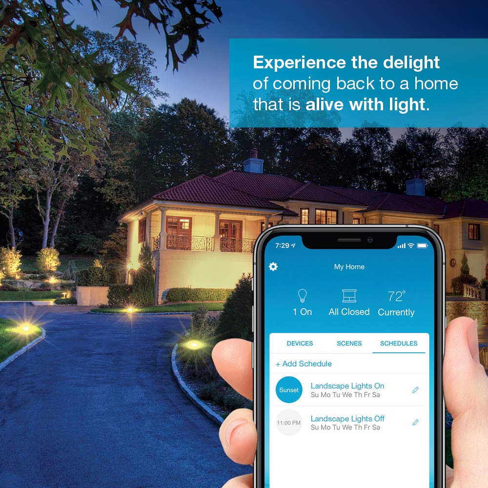 Lutron Caséta Weatherproof+ Outdoor Smart Plug On/Off Switch | Works with Alexa, Google Assistant, Ring, Apple HomeKit (smart hub required) | for Landscape and String Lighting | PD-15OUT-BL | Black