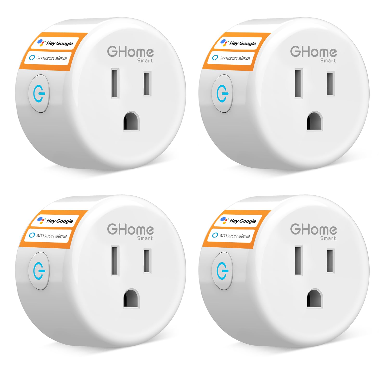 GHome Smart Mini Smart Plug, WiFi Plug Outlet Timer Smart Socket Works with Alexa and Google Home, APP Control, No Hub Required, ETL FCC Listed, 2.4GHz WiFi Only