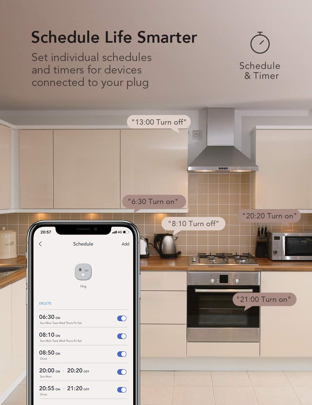 Nooie Bluetooth Smart Plug, WiFi Mini Smart Outlet, Remote/Voice Control, Works with Alexa Google Home, Schedule Timer, Child Lock, ETL Certified, 2.4G (4 Packs)