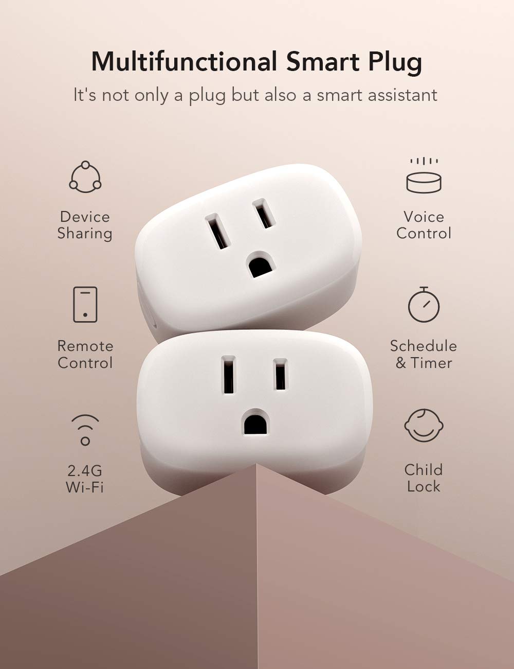 Nooie Bluetooth Smart Plug, WiFi Mini Smart Outlet, Remote/Voice Control, Works with Alexa Google Home, Schedule Timer, Child Lock, ETL Certified, 2.4G (4 Packs)