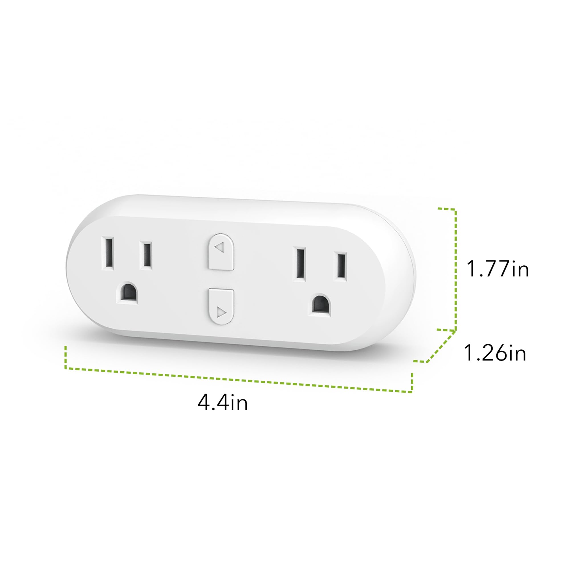 HBN Smart Plug 15A, WiFi&Bluetooth Outlet Extender Dual Socket Plugs Works with Alexa, Google Home Assistant, Remote Control with Timer Function, No Hub Required, ETL Certified, 2.4G WiFi Only, 2-Pack