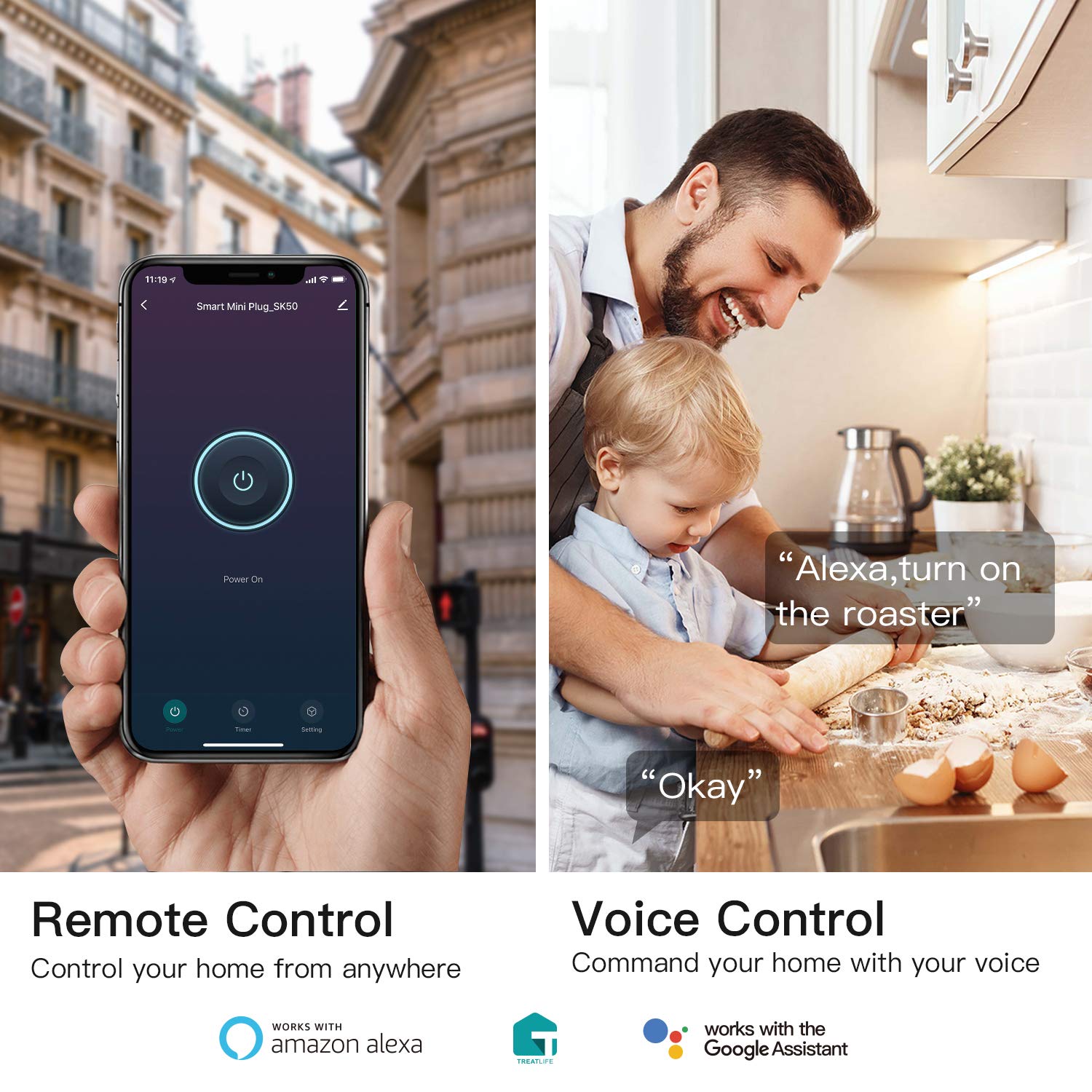 TREATLIFE Alexa Smart Plug 4 Pack, 7 Day Heavy Duty Programmable Timer, Works with Alexa and Google Home, 1800W 15A WiFi Smart Outlet, Child Lock, Vacation Mode, Reliable WiFi Connection