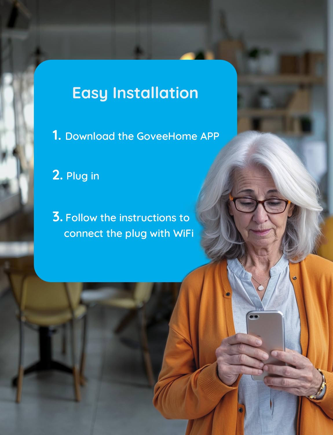 Govee Smart Plug, WiFi Bluetooth Outlets 4 Pack Work with Alexa and Google Assistant, 15A WiFi Plugs with Multiple Timers, Govee Home APP Group Control Remotely, No Hub Required, ETL&FCC Certified
