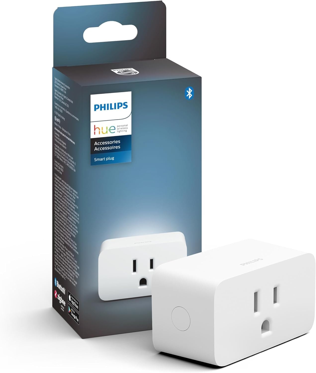 Philips Hue Smart Plug, Instantly Makes Any Plug Smart and Controllable with Hue App, Works with Alexa, Apple HomeKit and Google Assistant, Bluetooth Compatible, 1-Pack, White