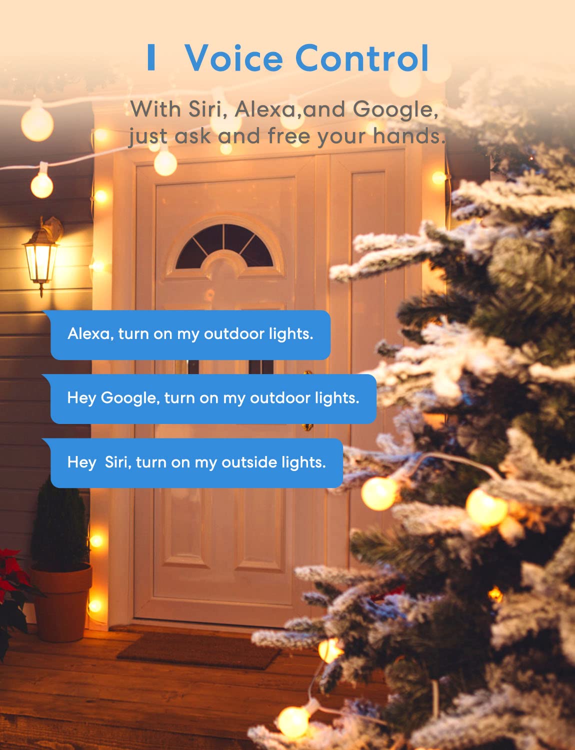 Outdoor Smart Plug, meross Outdoor Wi-Fi Outlet with 3 Independent Sockets Compatible with Apple Homekit, Alexa and SmartThings, Voice & Remote Control, Timer, 2.4 GHz only