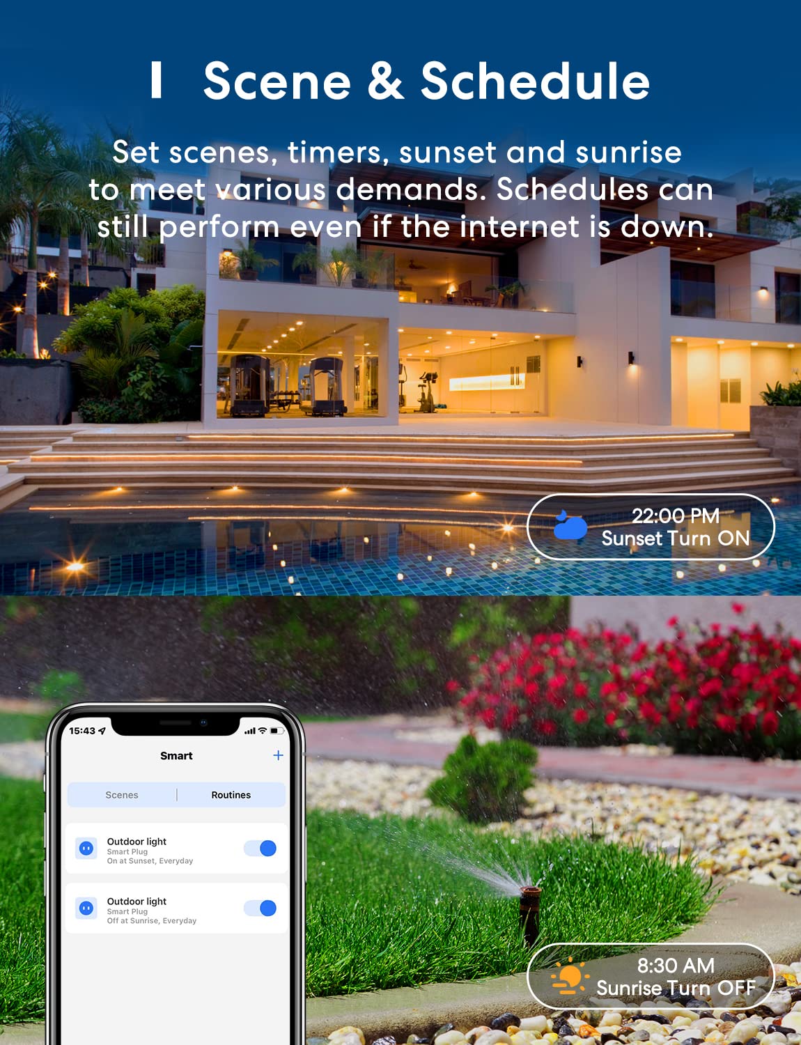 Outdoor Smart Plug, meross Outdoor Wi-Fi Outlet with 3 Independent Sockets Compatible with Apple Homekit, Alexa and SmartThings, Voice & Remote Control, Timer, 2.4 GHz only